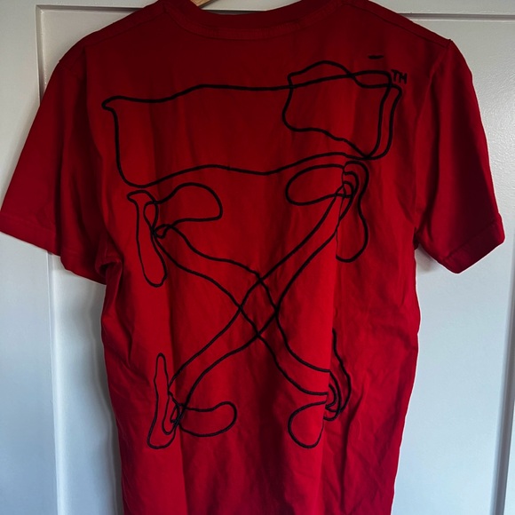 Off-White | Shirts | Offwhite Main Label Red Embroidered Logo Tshirt ...